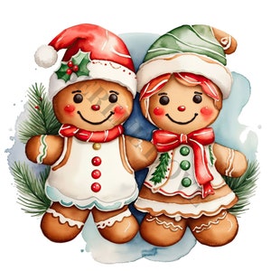 Gingerbread Boy and Girl Clipart - 12 High Quality Pngs, Digital ...