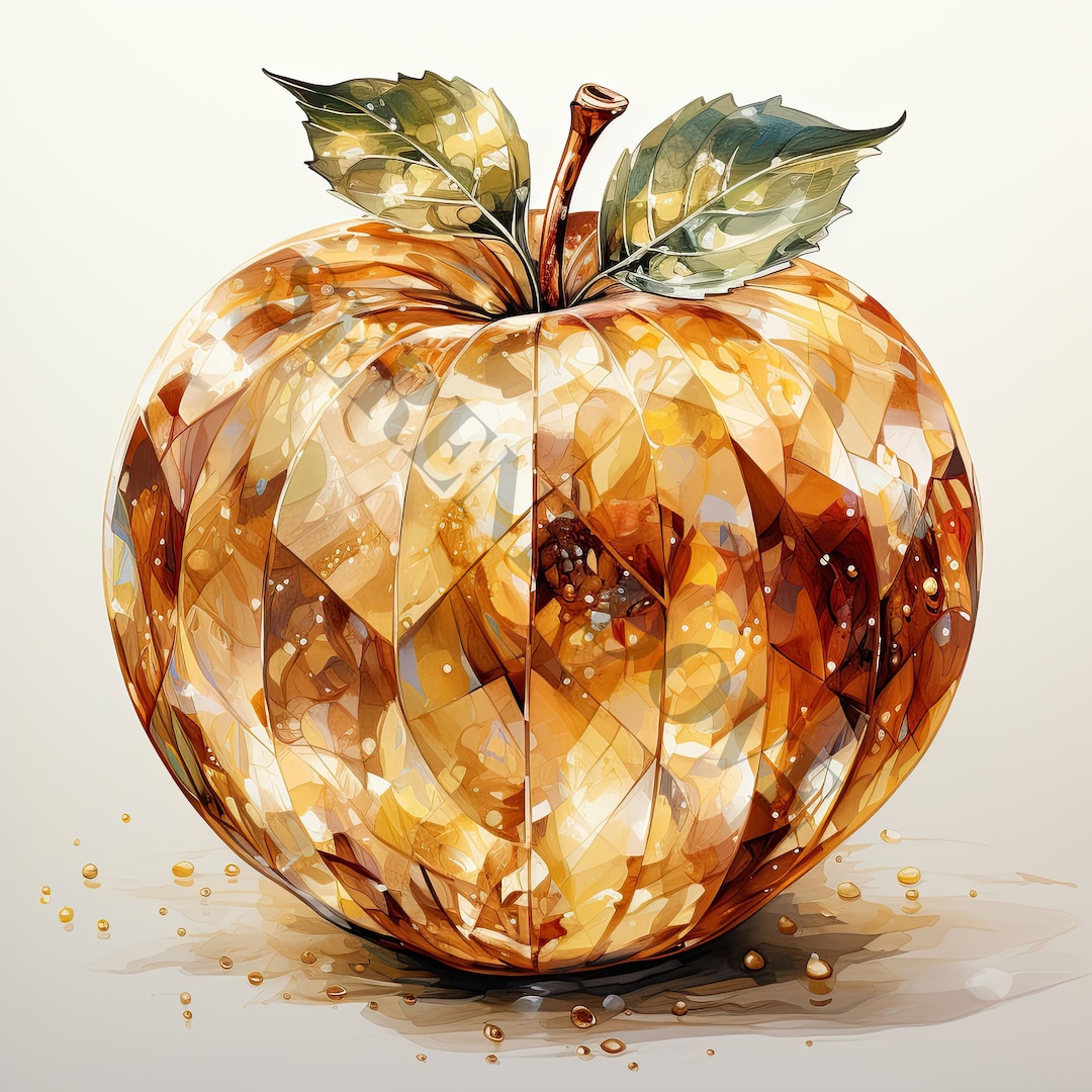 Crystal Apple Clipart - 12 High Quality Jpgs, Digital Paper Crafting ...