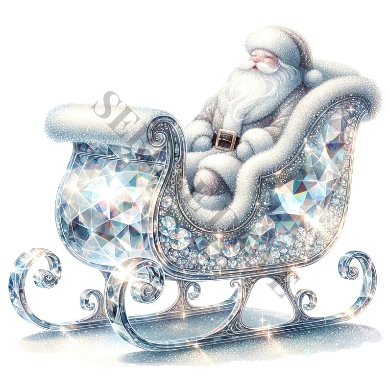 Santa Claus Sleigh Clipart - 12 High Quality Pngs, Memory Book, Junk ...