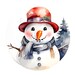 Watercolor Snowman Clipart – Winter Frames PNG Set (digital Download ...