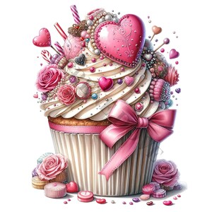 Valentines Love Cupcake Clipart - 12 High Quality Pngs, Memory Book ...