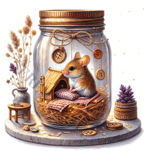 Mouse House Clipart - 14 High Quality Pngs, Digital Download, Card ...