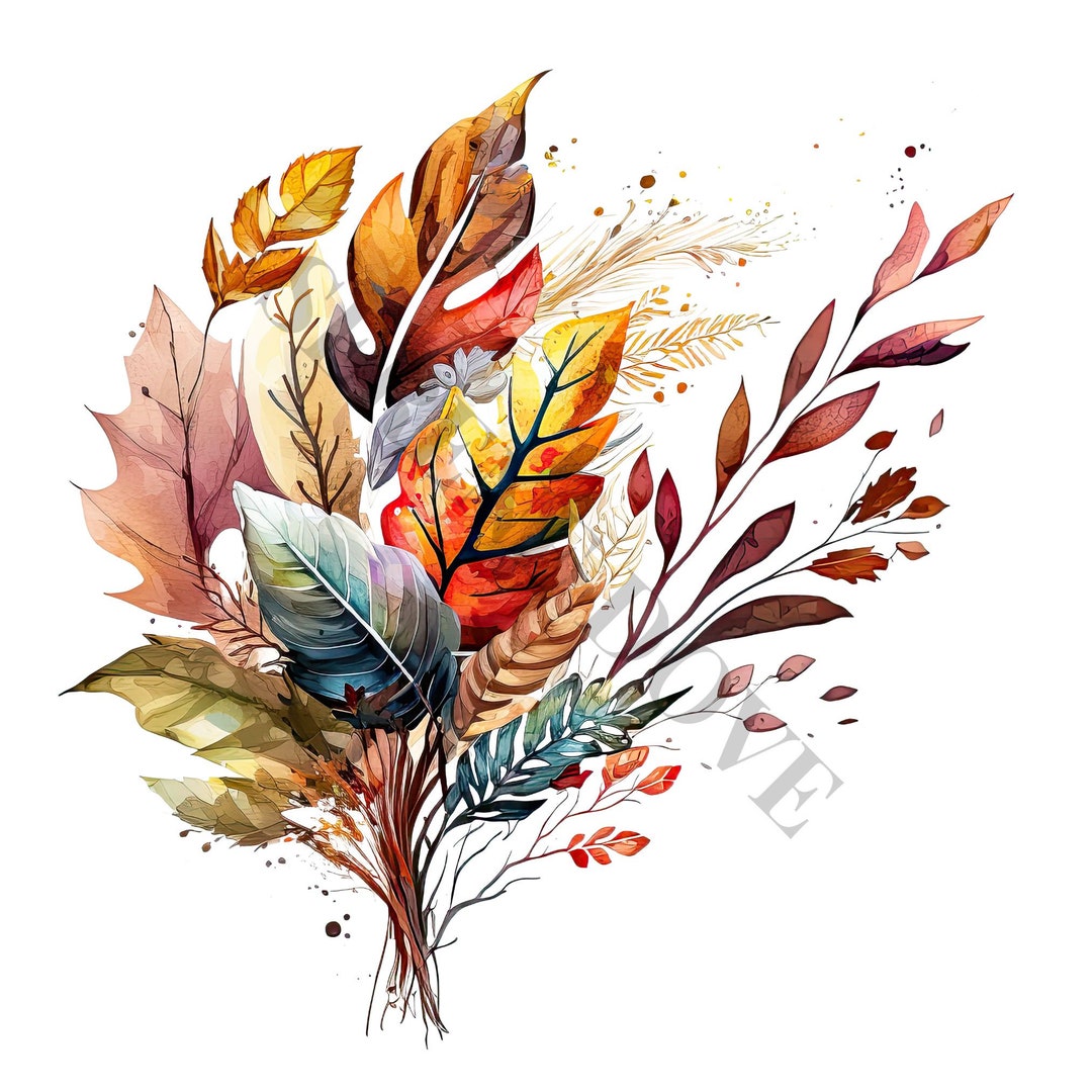 Autumn Leaves Clipart - 14 High Quality Pngs, Digital Download, Card ...