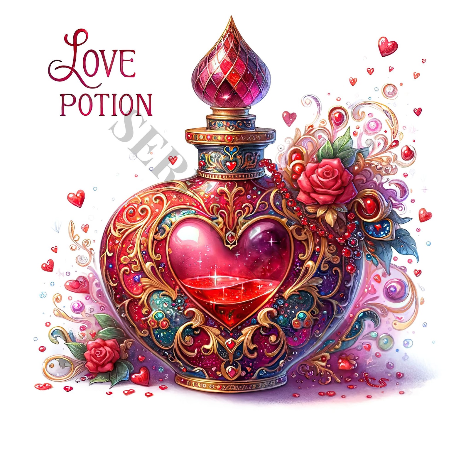 Love Potion Clipart 16 High Quality Pngs, Digital Download, Card Making ...