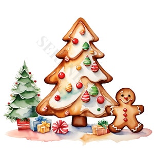 Gingerbread Christmas Tree Clipart - 12 High Quality Pngs, Digital ...