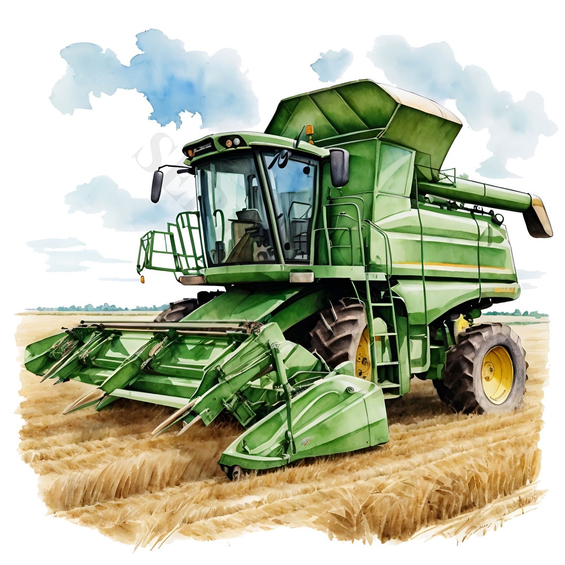Combine Harvester Clipart - 12 High Quality Pngs, Digital Download ...