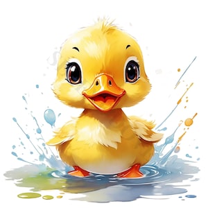 Watercolor Baby Farm Animals Clipart - Cute Farmyard Pets, Adorable Pet ...