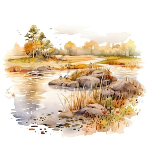 Bog Landscape Clipart - 14 High Quality Pngs, Digital Paper Crafting ...