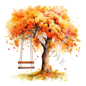 Spring Tree Swing Clipart - 14 High Quality Pngs, Digital Planner, Junk ...