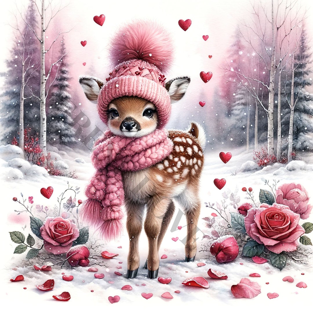 Cute Pink Fawn Clipart - 12 High Quality Pngs, Memory Book, Junk ...