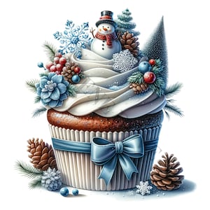 Winter Wonderland Cupcake Clipart - 14 High Quality Pngs, Digital ...