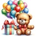 Birthday Teddy Bear Set 2 Clipart 15 High Quality Pngs, Memory Book ...