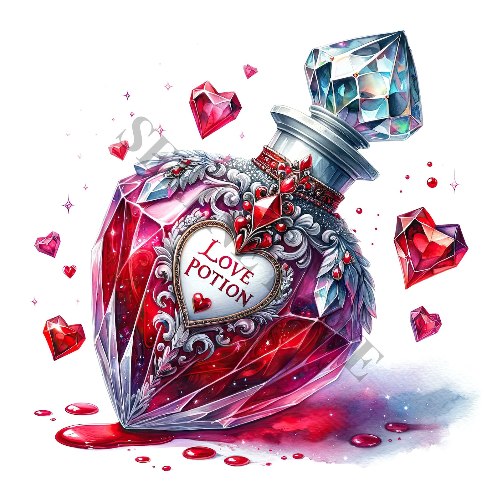 Love Potion Clipart 16 High Quality Pngs, Digital Download, Card Making ...