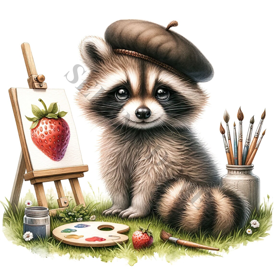 Cute Raccoon Clipart - 15 High Quality Pngs, Digital Download, Card ...