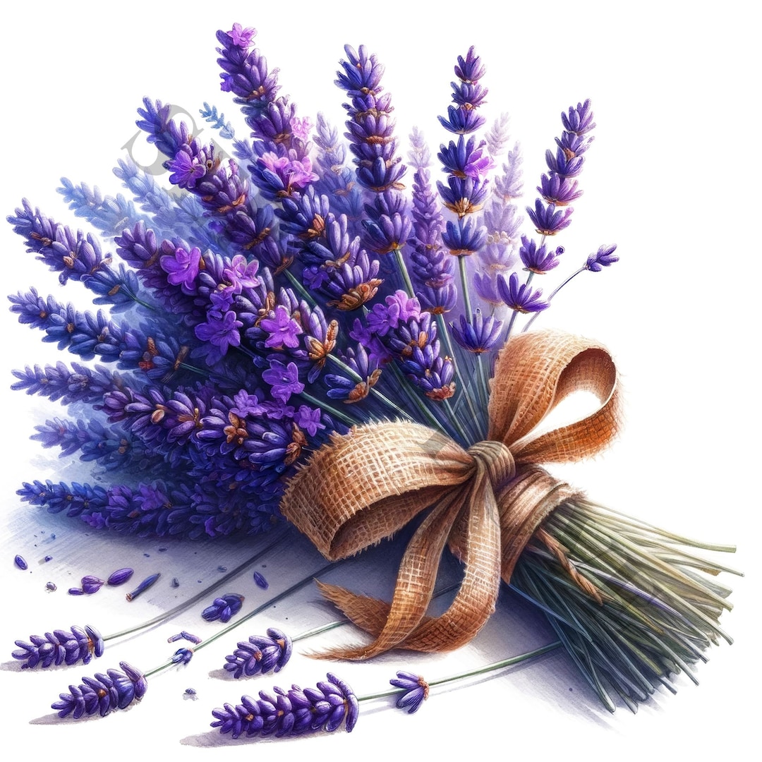 Lavender Bouquet Clipart - 14 High Quality Pngs, Digital Planner, Junk ...