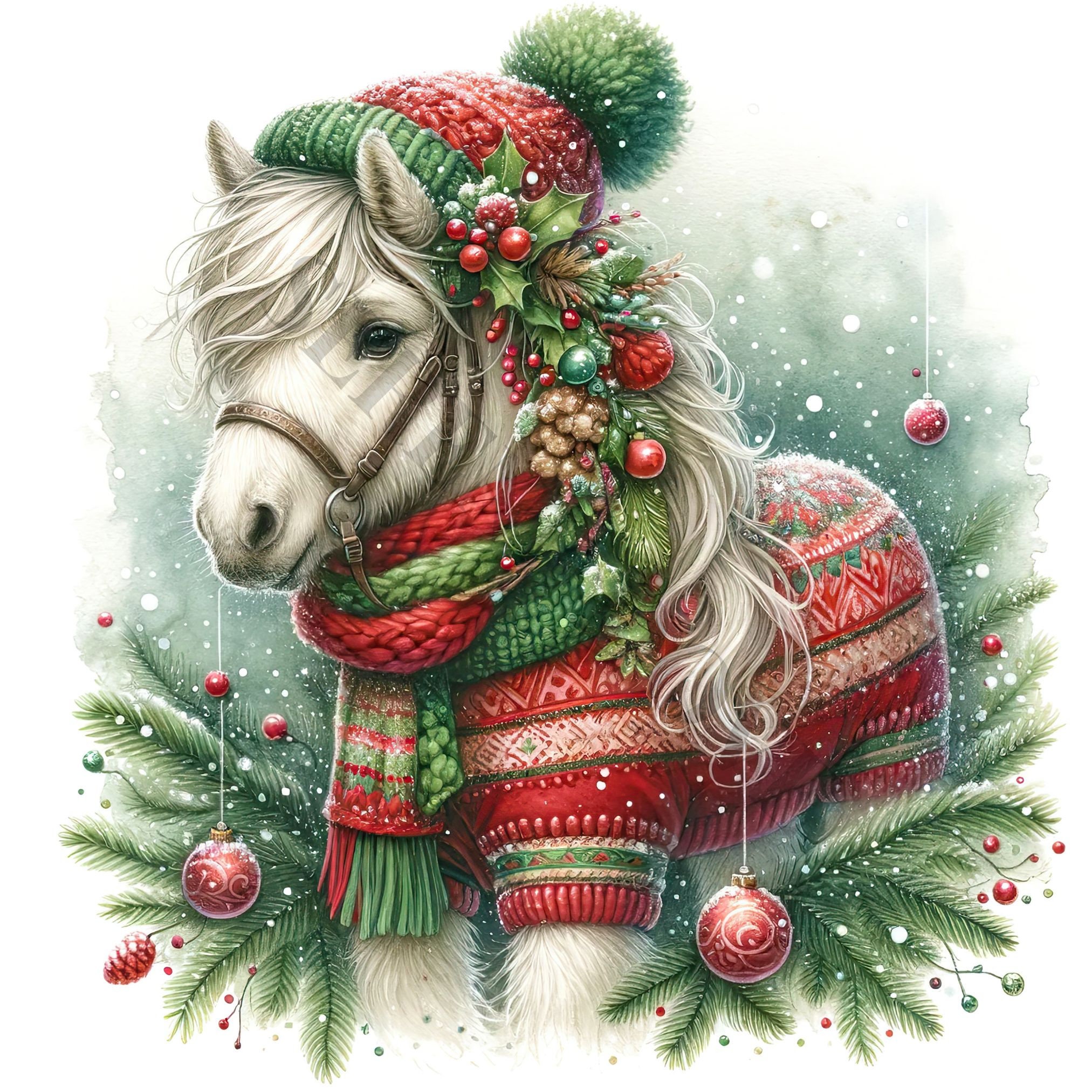 Christmas Animals Set 2 Clipart - 12 High Quality PNG/JPG, Digital ...