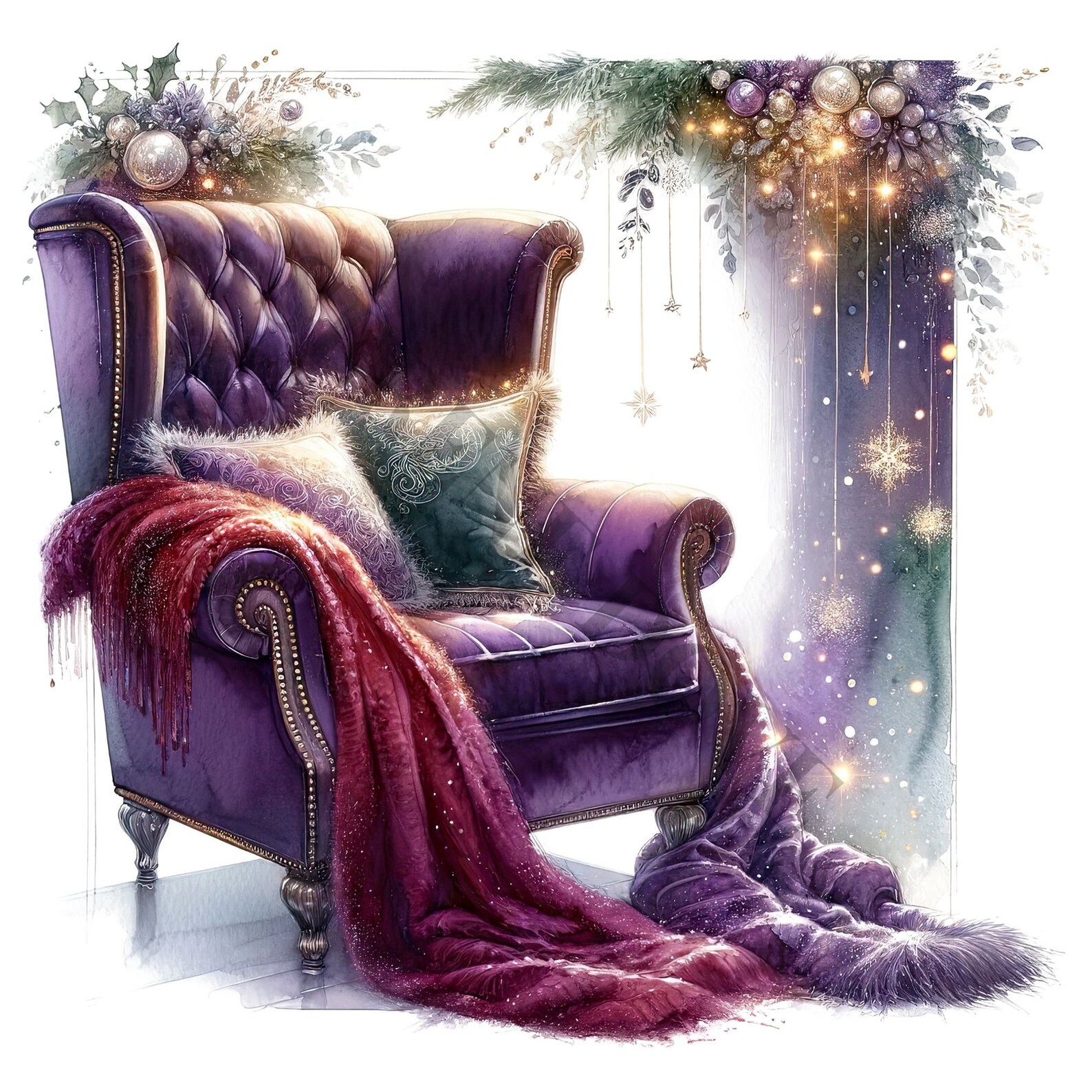 Christmas Armchair Clipart 12 High Quality Pngs Memory - Etsy