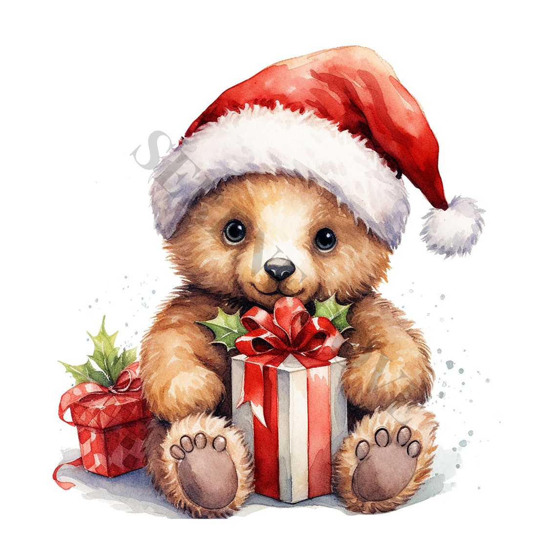 Christmas Teddy Bear Clipart 12 High Quality Pngs Memory - Etsy