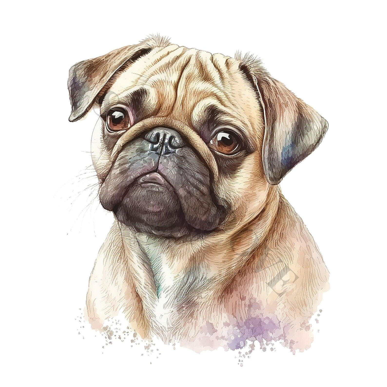 Grumpy Pug Clipart - 12 High Quality Pngs, Memory Book, Junk Journals ...
