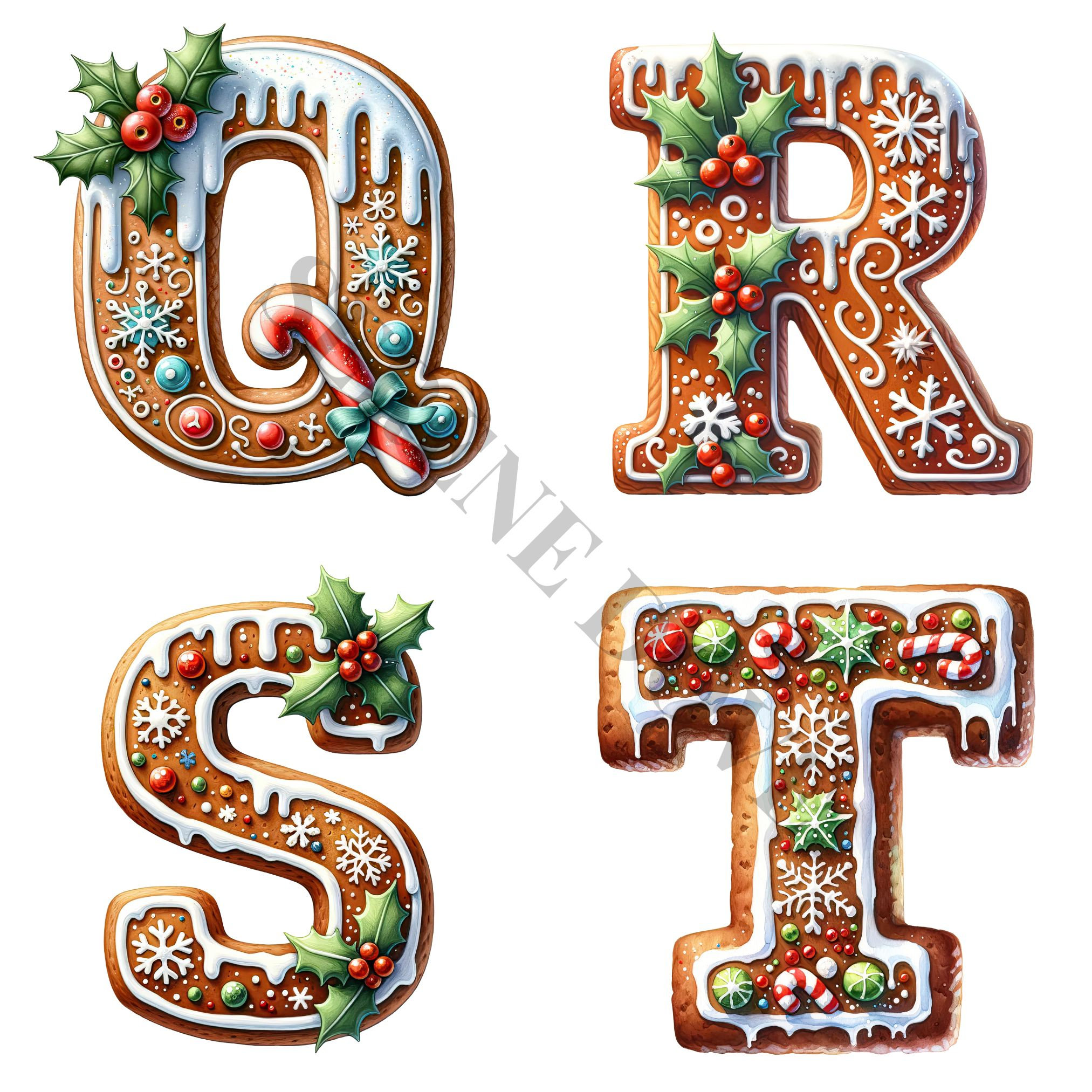 Christmas Alphabet Clipart - 26 High Quality Pngs, Memory Books, Junk ...