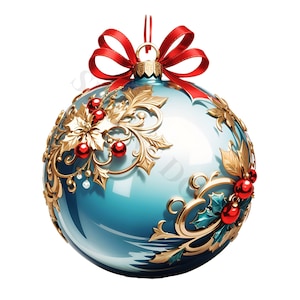 Christmas Baubles Clipart Set 1 - 15 High Quality Pngs, Memory Books ...