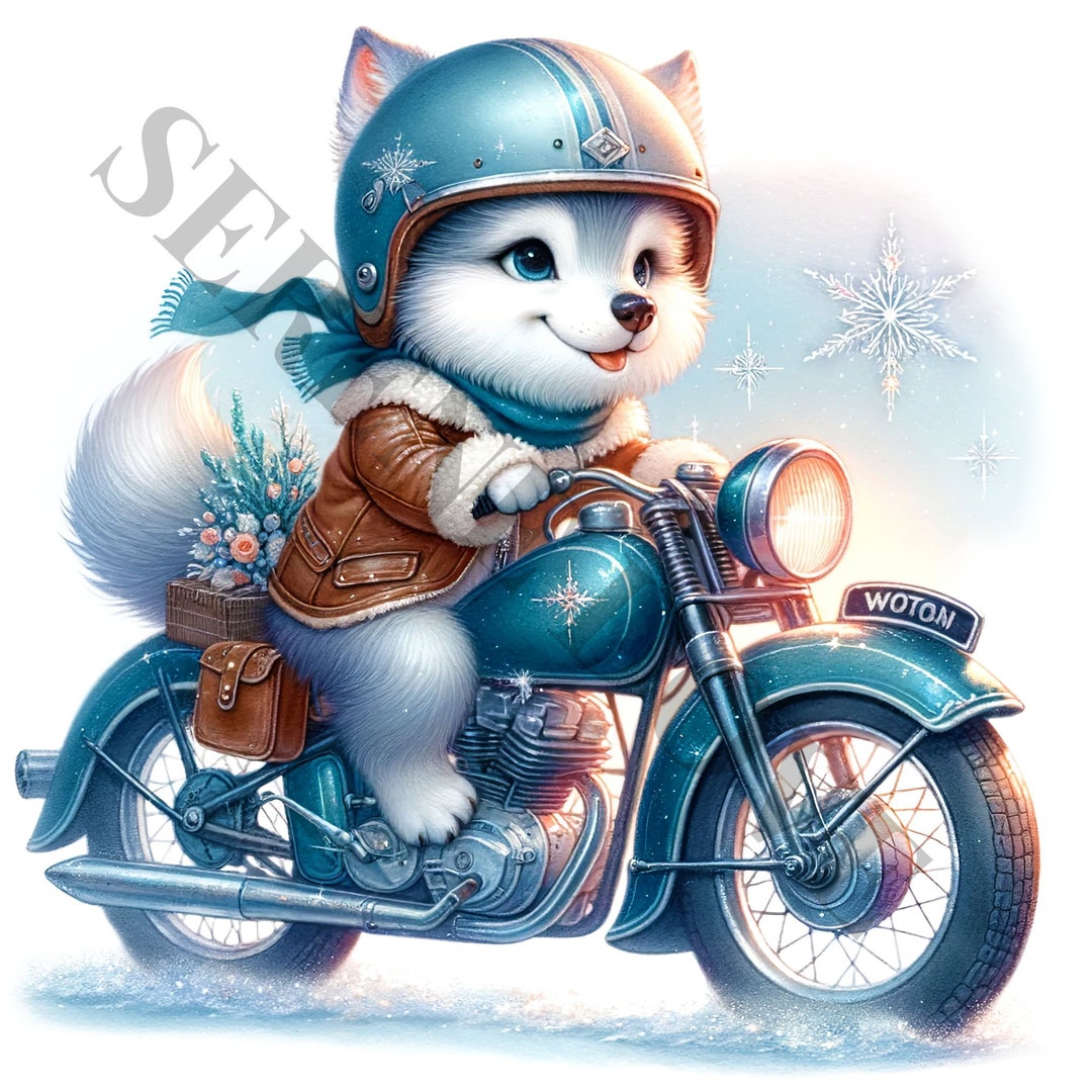 Motorcycle Animals Clipart - 14 High Quality Pngs, Memory Book, Junk ...