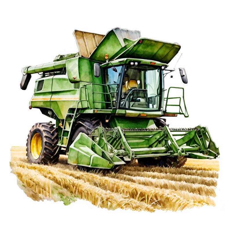 Combine Harvester Clipart - 12 High Quality Pngs, Digital Download ...