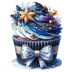 Frosty Winter Cupcake Clipart - 15 High Quality Pngs, Digital Download ...