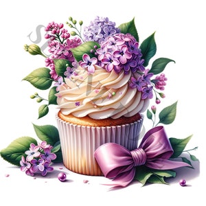 Spring Flowers Cupcake Clipart - 18 High Quality Pngs, Memory Books ...