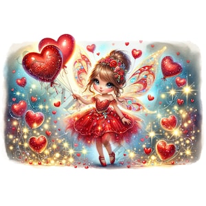Valentines Fairy Clipart - 14 High Quality Pngs, Memory Book, Junk ...