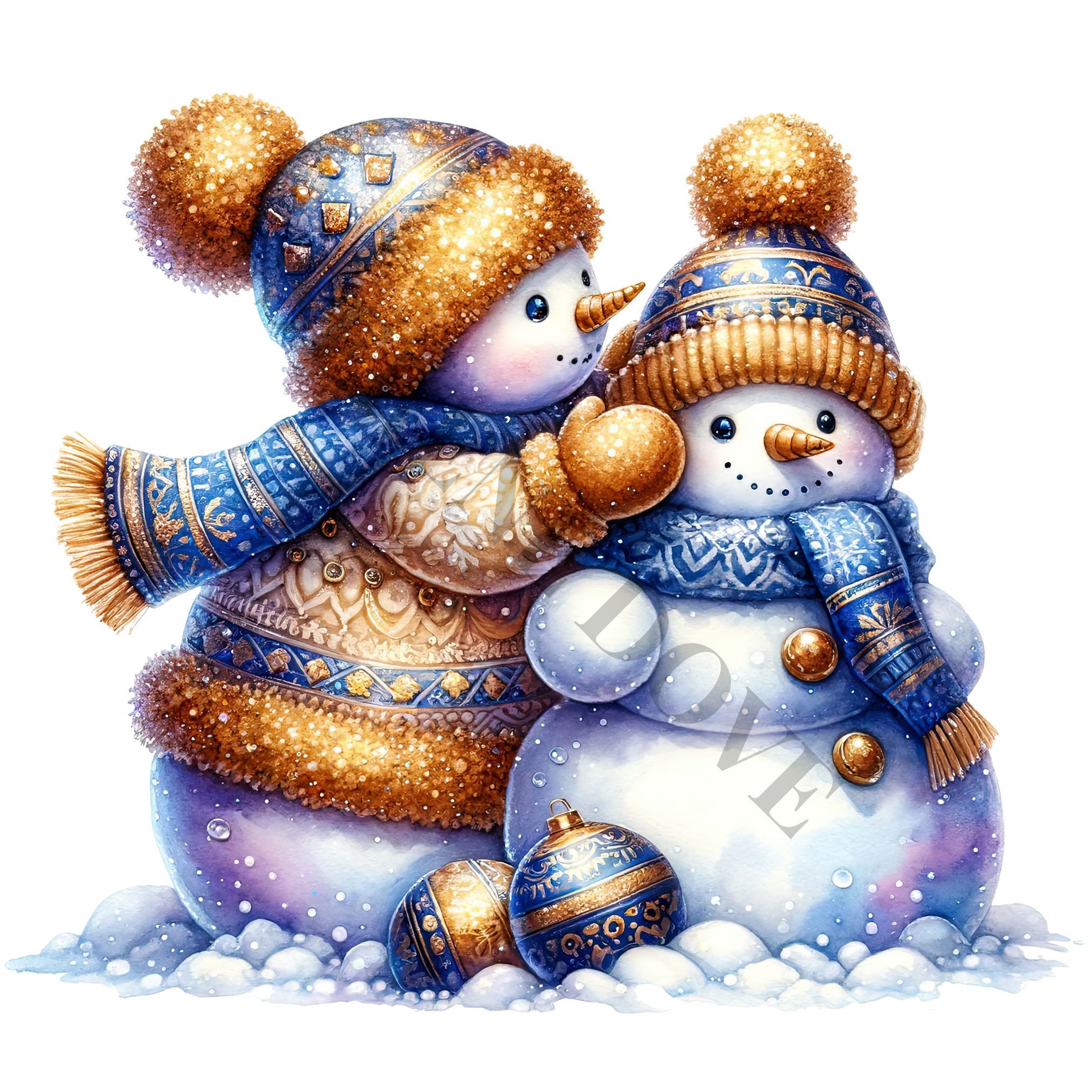 Golden Snowman Clipart - 18 High Quality Pngs, Memory Book, Junk ...