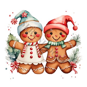 Gingerbread Boy and Girl Clipart - 12 High Quality Pngs, Digital ...