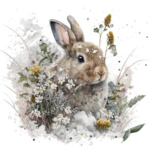 Winter Bunny Clipart - 12 High Quality Pngs, Digital Paper Crafting ...