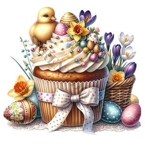 Easter Cupcake Clipart - 19 High Quality Pngs, Memory Book, Junk ...