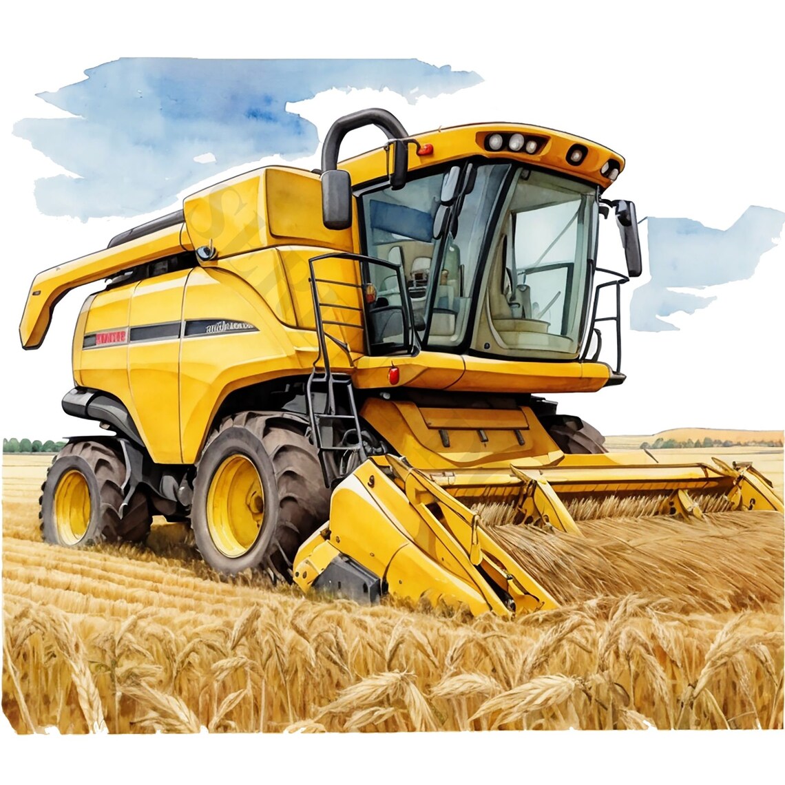 Combine Harvester Clipart - 12 High Quality Pngs, Digital Download ...