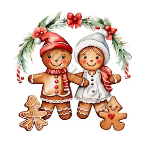 Gingerbread Boy and Girl Clipart - 12 High Quality Pngs, Digital ...