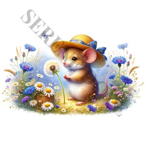 Summer Mouse Clipart - 16 High Quality Pngs, Memory Book, Junk Journals ...