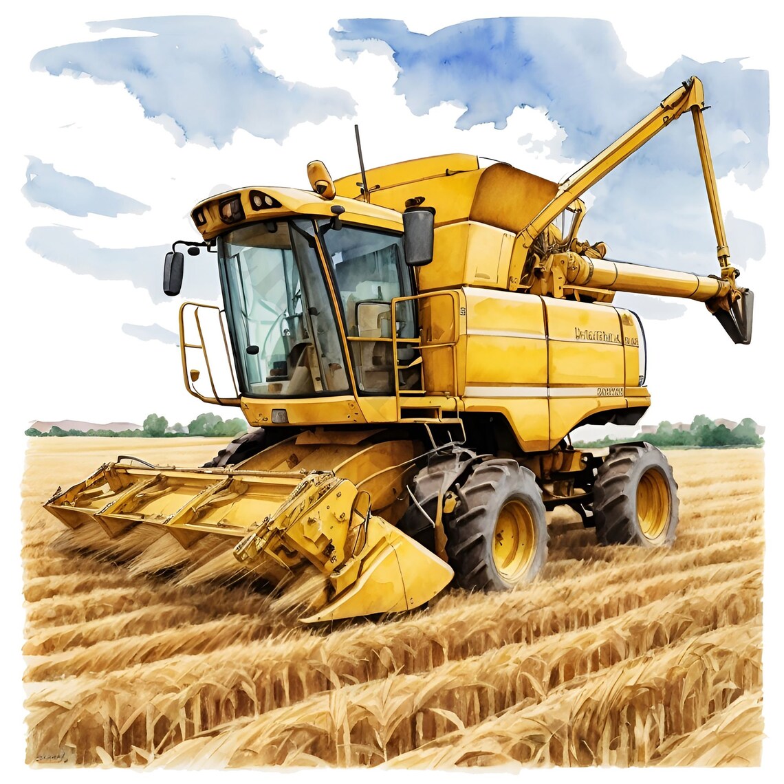 Combine Harvester Clipart - 12 High Quality Pngs, Digital Download ...