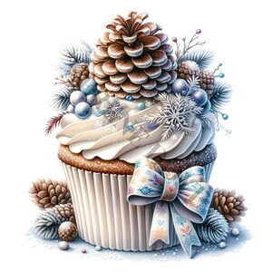 Frosty Winter Cupcake Clipart - 15 High Quality Pngs, Digital Download ...