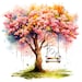 Spring Tree Swing Clipart - 14 High Quality Pngs, Digital Planner, Junk ...