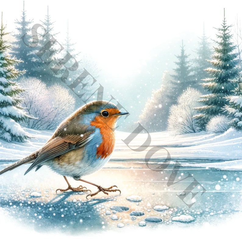 Winter Robin Clipart - 12 High Quality Pngs, Memory Book, Junk Journals ...