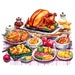 Christmas Dinner Clipart 12 High Quality Pngs Digital - Etsy