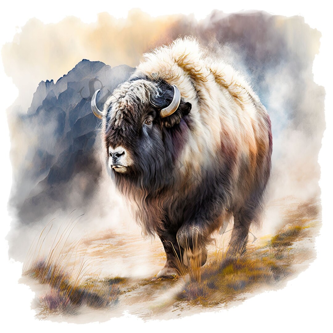 Musk Oxen Clipart - 12 High Quality Pngs, Digital Paper Crafting ...