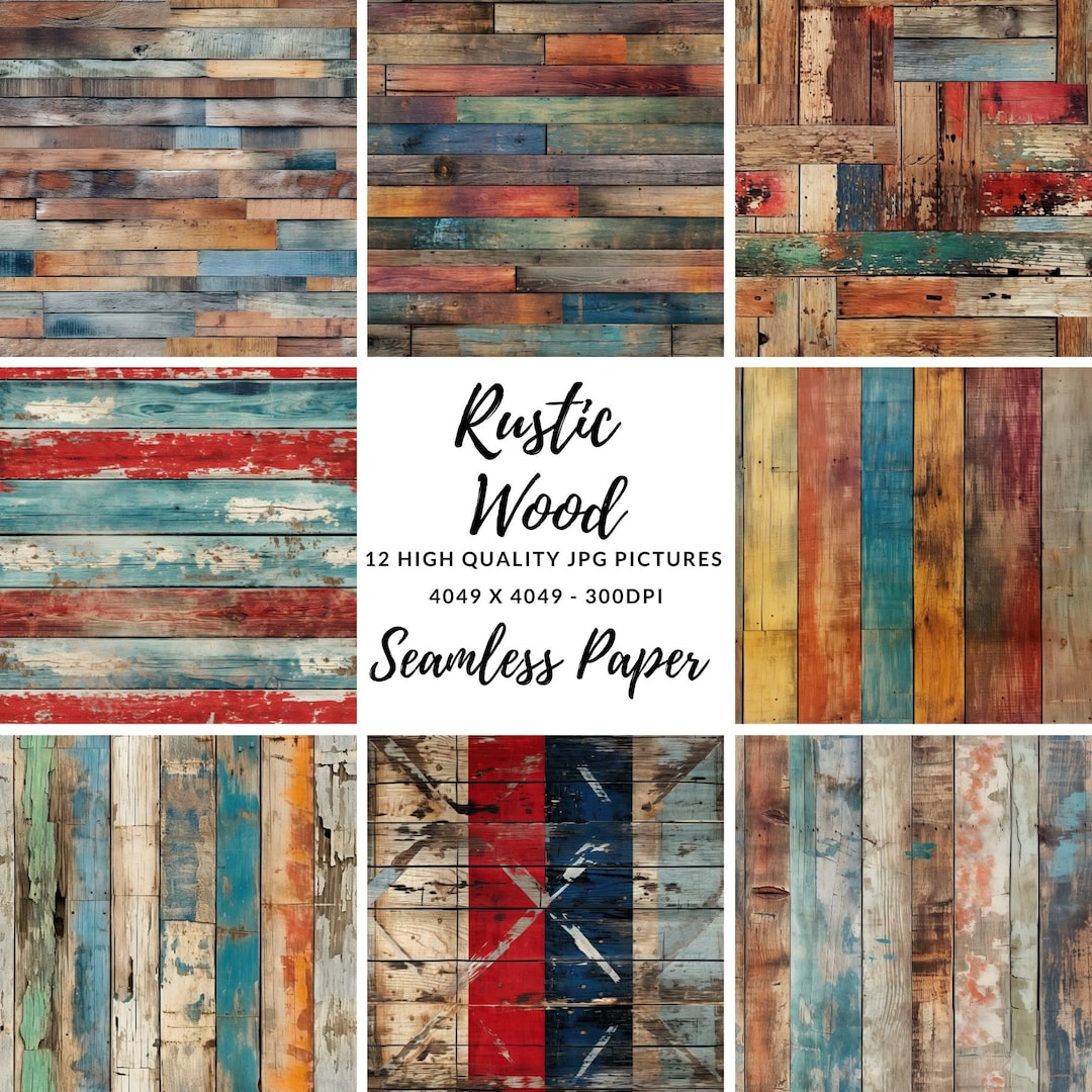 Rustic Wood - 12 Seamless Paper, 13 X 13, Scrapbook Paper, Journals ...