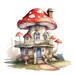 Toadstool House Clipart 10 High Quality Pngs Digital - Etsy