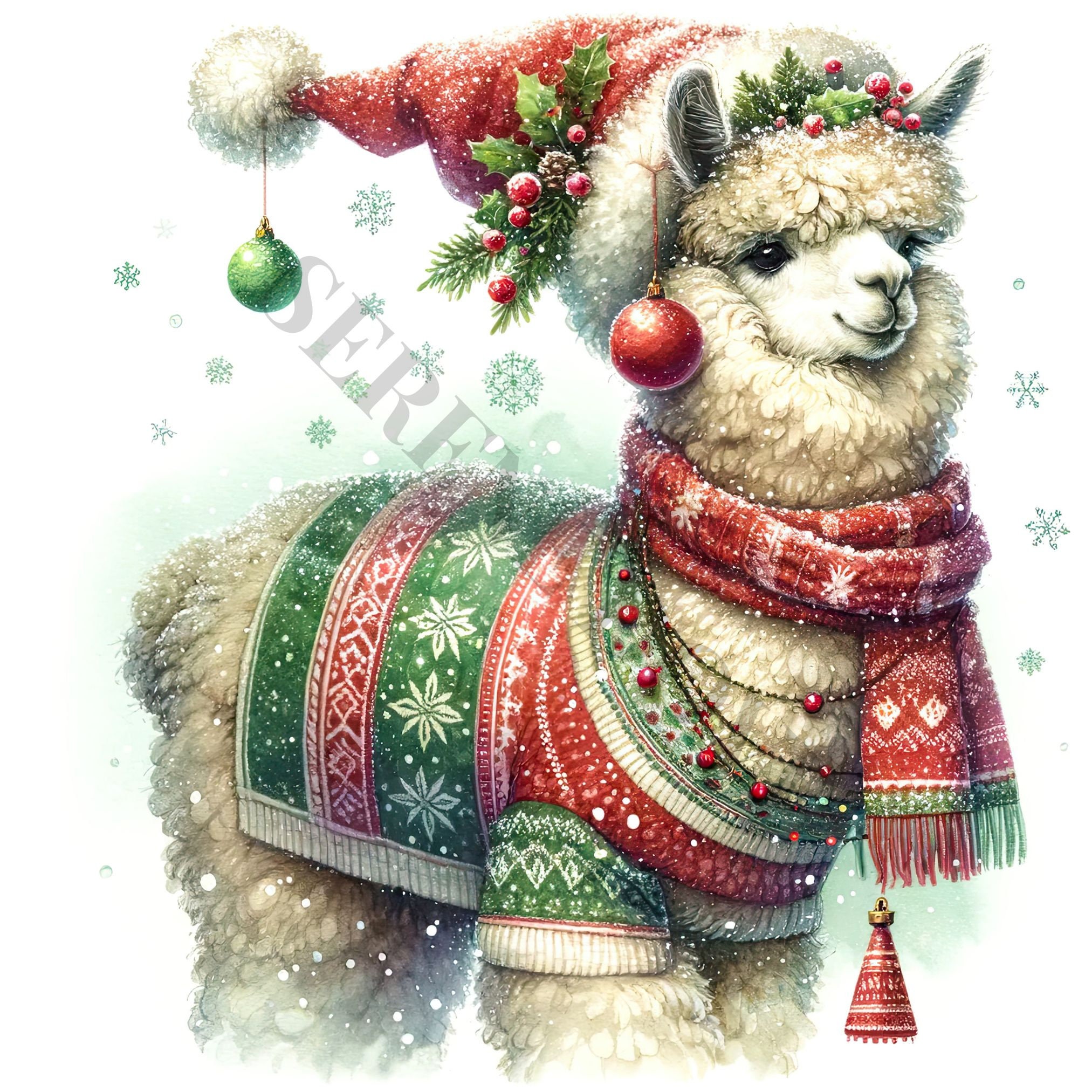 Christmas Animals Set 2 Clipart - 12 High Quality PNG/JPG, Digital ...