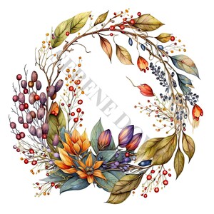 Thanksgiving / Autumn Wreath Clipart - 12 High Quality Pngs, Memory ...