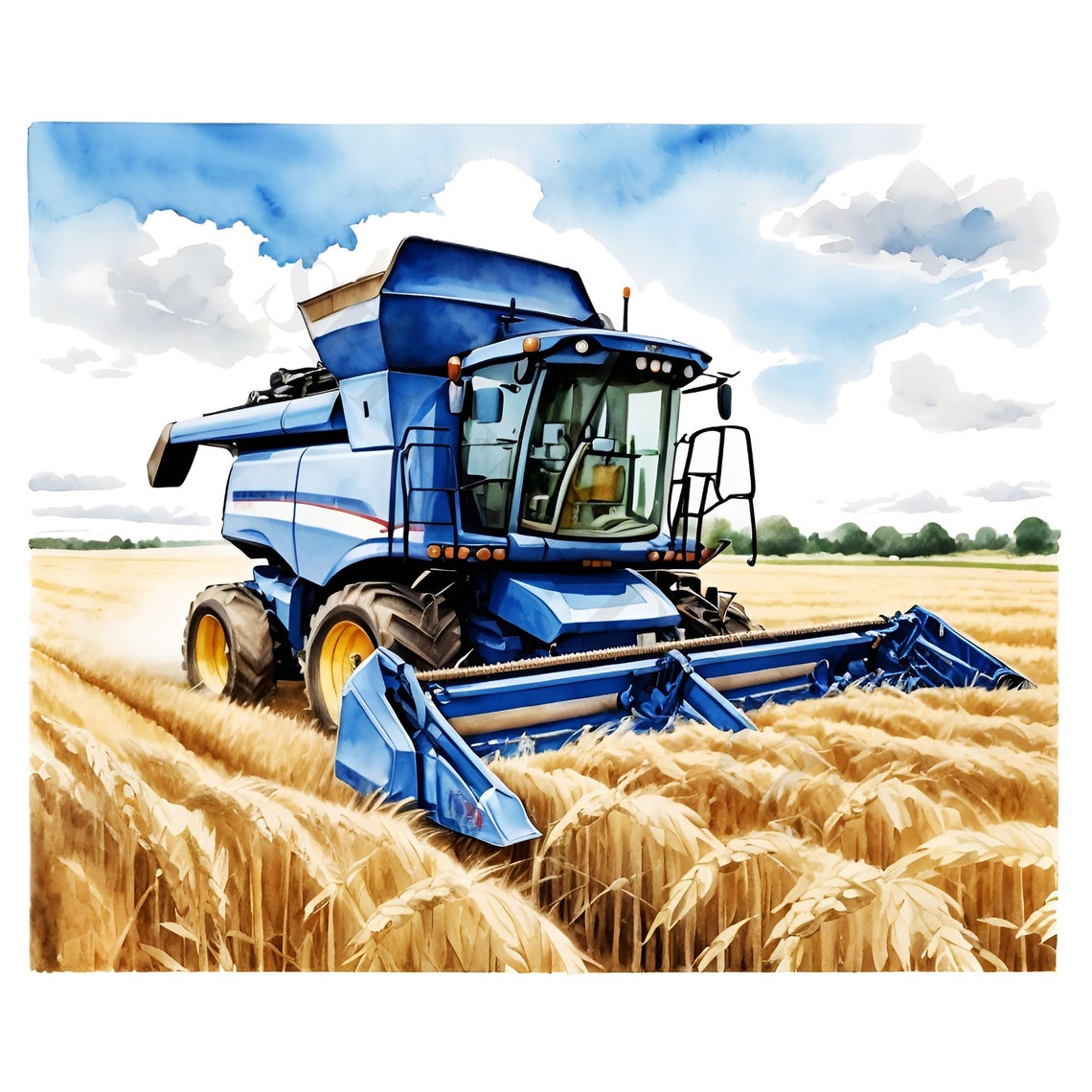 Combine Harvester Clipart - 12 High Quality Pngs, Digital Download ...