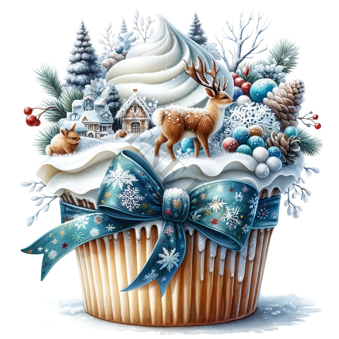 Winter Wonderland Cupcake Clipart - 14 High Quality Pngs, Digital ...
