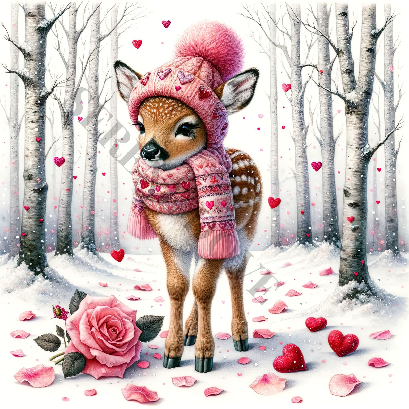 Cute Pink Fawn Clipart - 12 High Quality Pngs, Memory Book, Junk ...